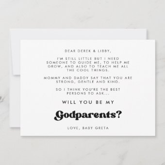 Stylish retro Godparent proposal card | Zazzle