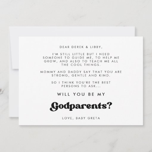 Stylish retro Godparent proposal card | Zazzle