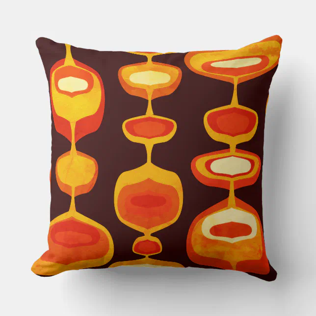 Stylish retro mod 60s 70s mod decor pillow | Zazzle