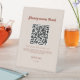 Stylish retro Peach Pink Honeymoon fund QR code Pedestal Sign | Zazzle