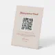 Stylish retro Peach Pink Honeymoon fund QR code Pedestal Sign | Zazzle
