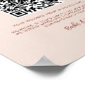 Stylish retro Peach Pink Honeymoon fund QR code Poster | Zazzle