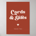 Stylish retro Terracotta Cards & Gifts sign | Zazzle