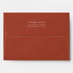 Stylish retro Terracotta wedding invitation Envelope | Zazzle
