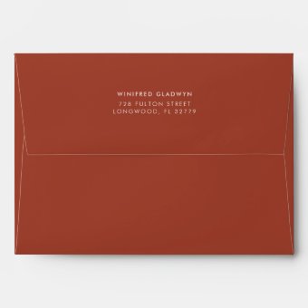 Stylish retro Terracotta wedding invitation Envelope | Zazzle