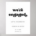 Stylish retro We are engaged Engagement party Poster | Zazzle