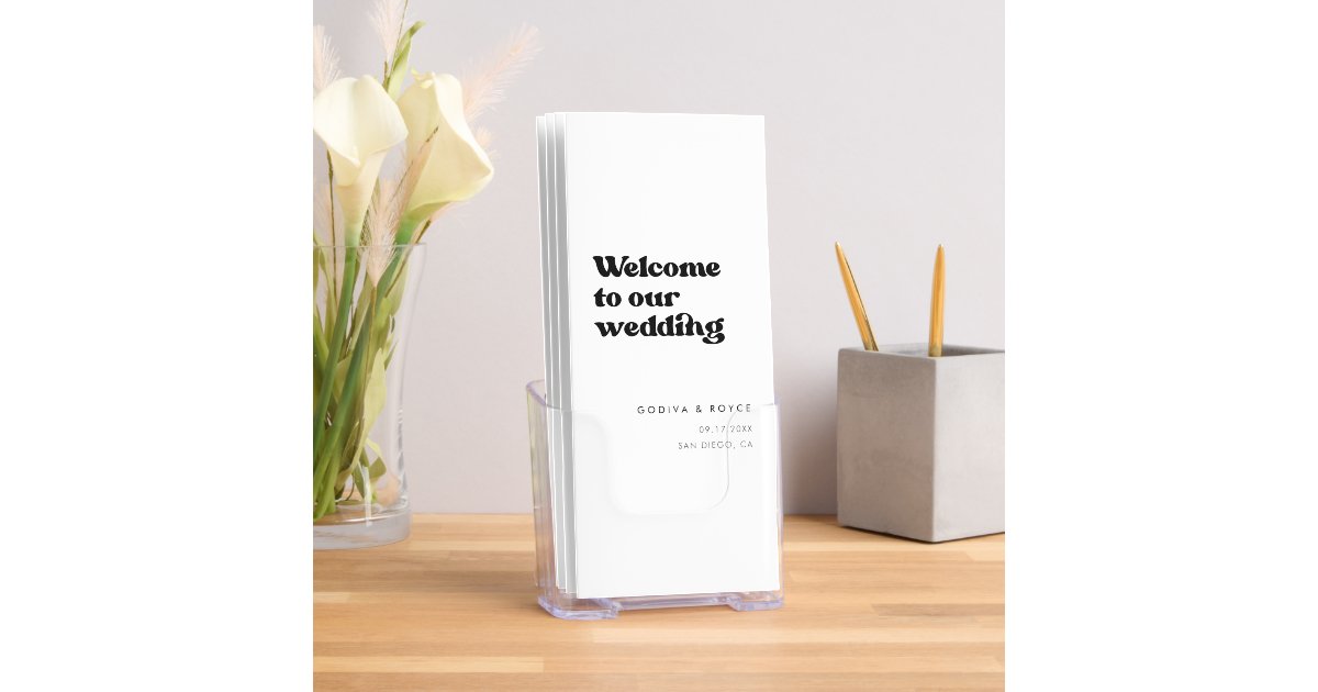 Stylish Retro Wedding Program Trifold Brochure | Zazzle
