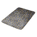 Stylish Royal Blue and Gold Foil Leopard Spots Bath Mat | Zazzle