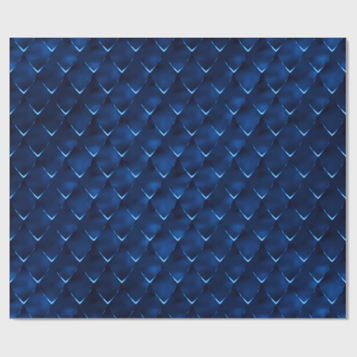 Stylish Royal Blue Foil Dragon Scales Pattern Wrapping Paper | Zazzle