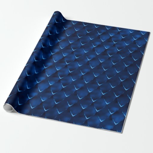 Stylish Royal Blue Foil Dragon Scales Pattern Wrapping Paper | Zazzle