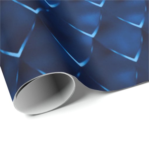 Stylish Royal Blue Foil Dragon Scales Pattern Wrapping Paper | Zazzle