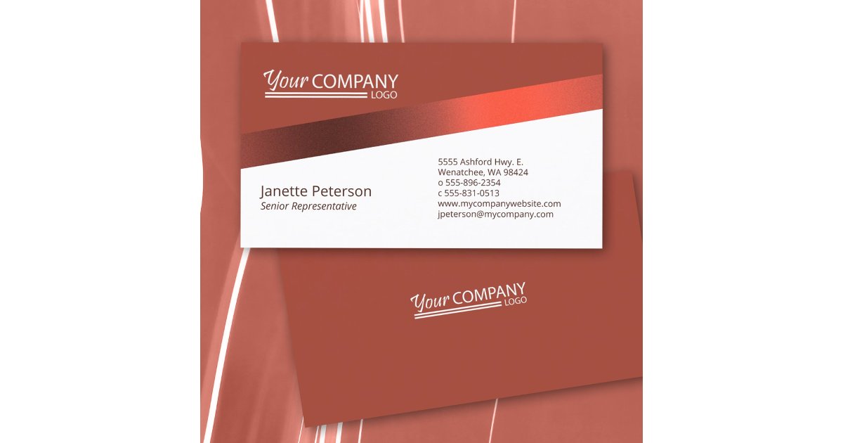 Stylish Rust Red, Burgundy Company Logo Business Card | Zazzle