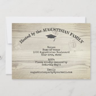 Stylish Rustic Photo Graduation Invitation | Zazzle