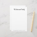 Stylish Script Family Name Monogram Stationery | Zazzle