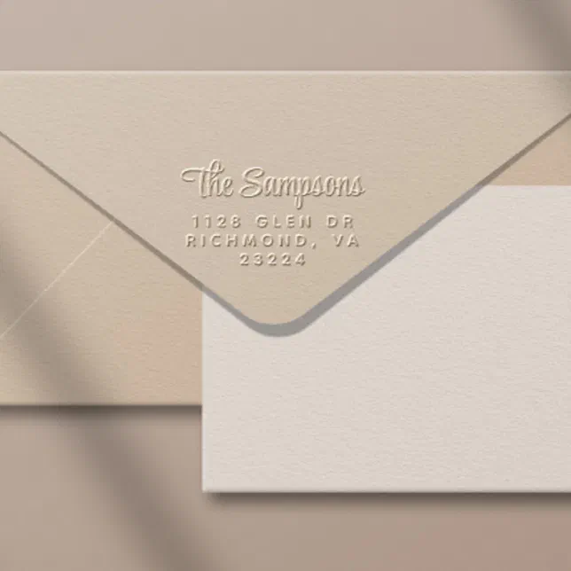 Stylish Script Name Return Address Embosser | Zazzle