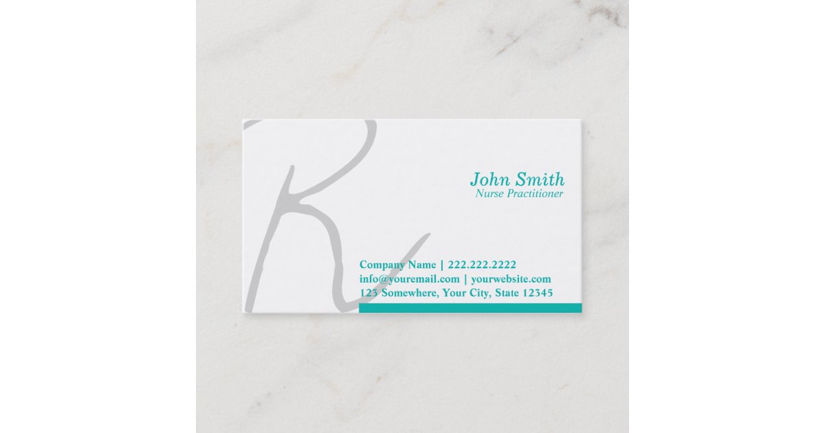 Stylish Script Nurse Practitioner Business Card | Zazzle