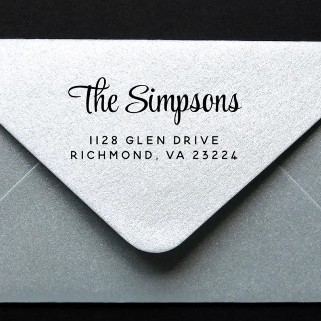Stylish Script Return Address Self-inking Stamp | Zazzle