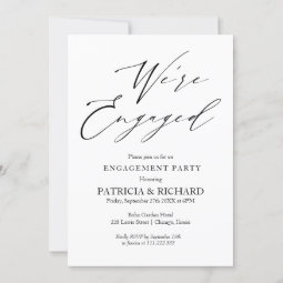 Stylish Script We Are Engaged Engagement Party Invitation | Zazzle