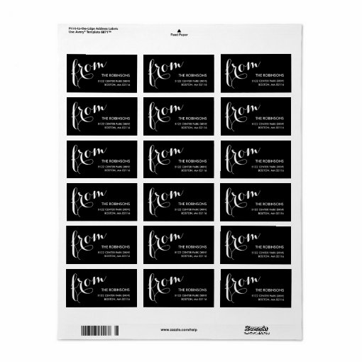 Stylish Sender Address Labels | Zazzle
