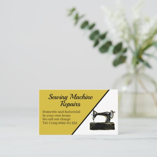 Stylish Sewing Machine Repair Business Card | Zazzle