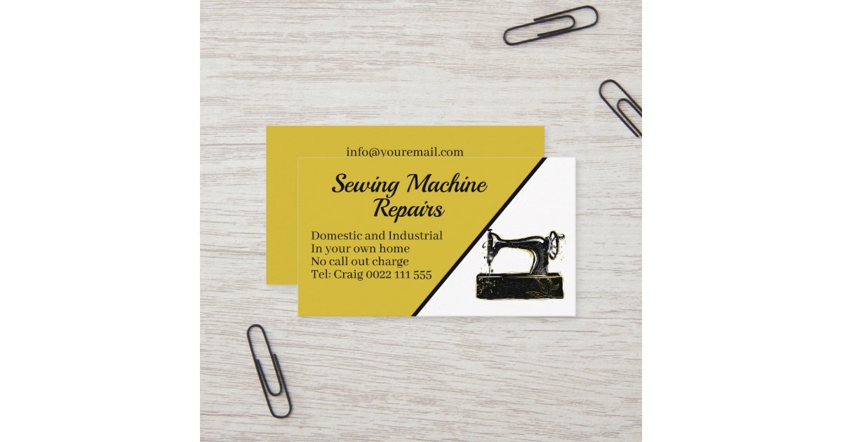 Stylish Sewing Machine Repair QR Code Business Card | Zazzle
