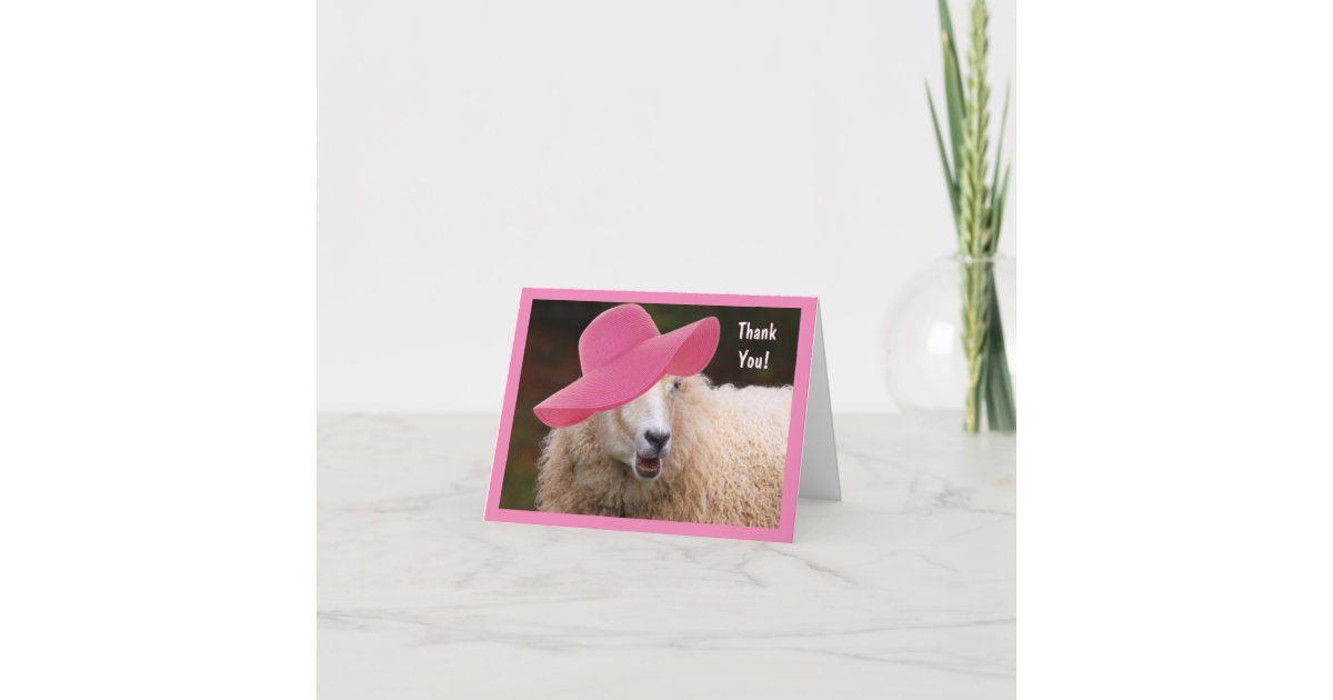 Stylish Sheep Thank You Card | Zazzle
