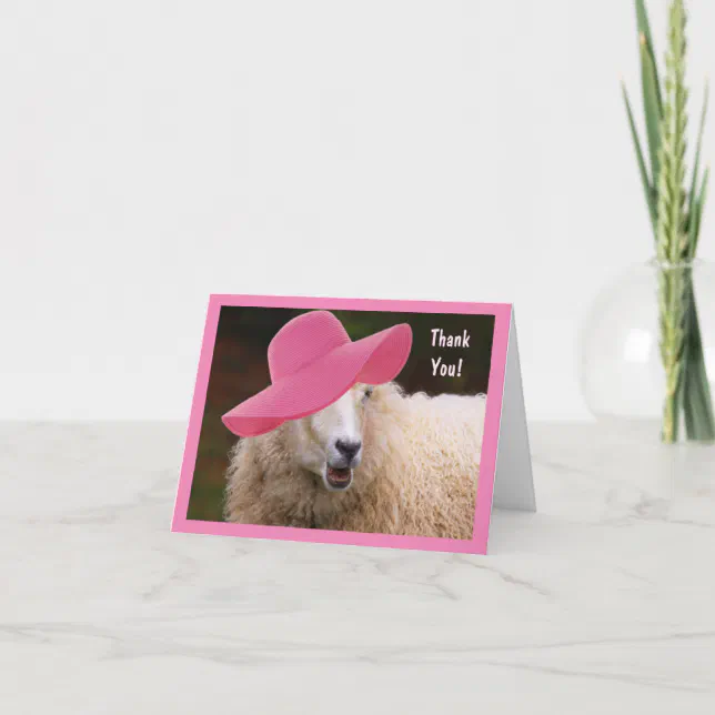 Stylish Sheep Thank You Card | Zazzle