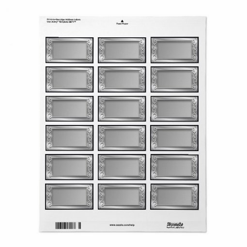 Stylish Silver Blank Return Address Label | Zazzle