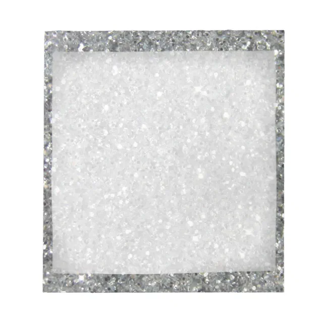 Stylish Silver Glitter Glitz Photo Notepad | Zazzle