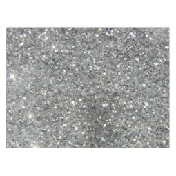 Stylish Silver Glitter Glitz Photo Tablecloth | Zazzle