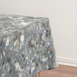 Stylish Silver Glitter Glitz Photo Tablecloth | Zazzle