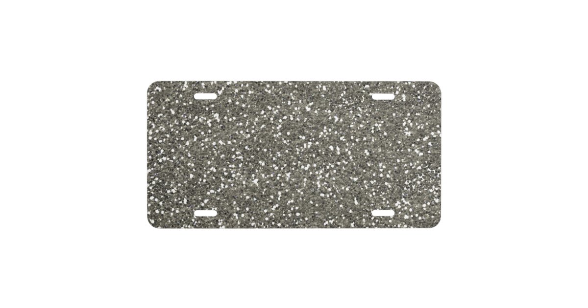 Stylish Silver Glitter License Plate | Zazzle