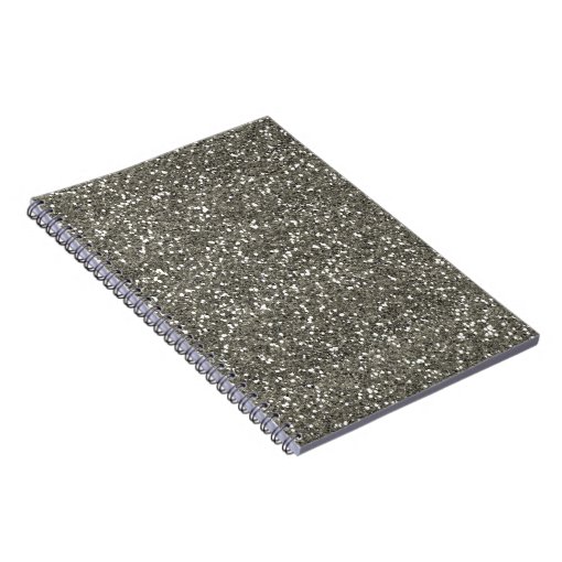 Stylish Silver Glitter Notebook | Zazzle
