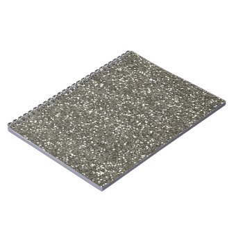 Stylish Silver Glitter Notebook | Zazzle
