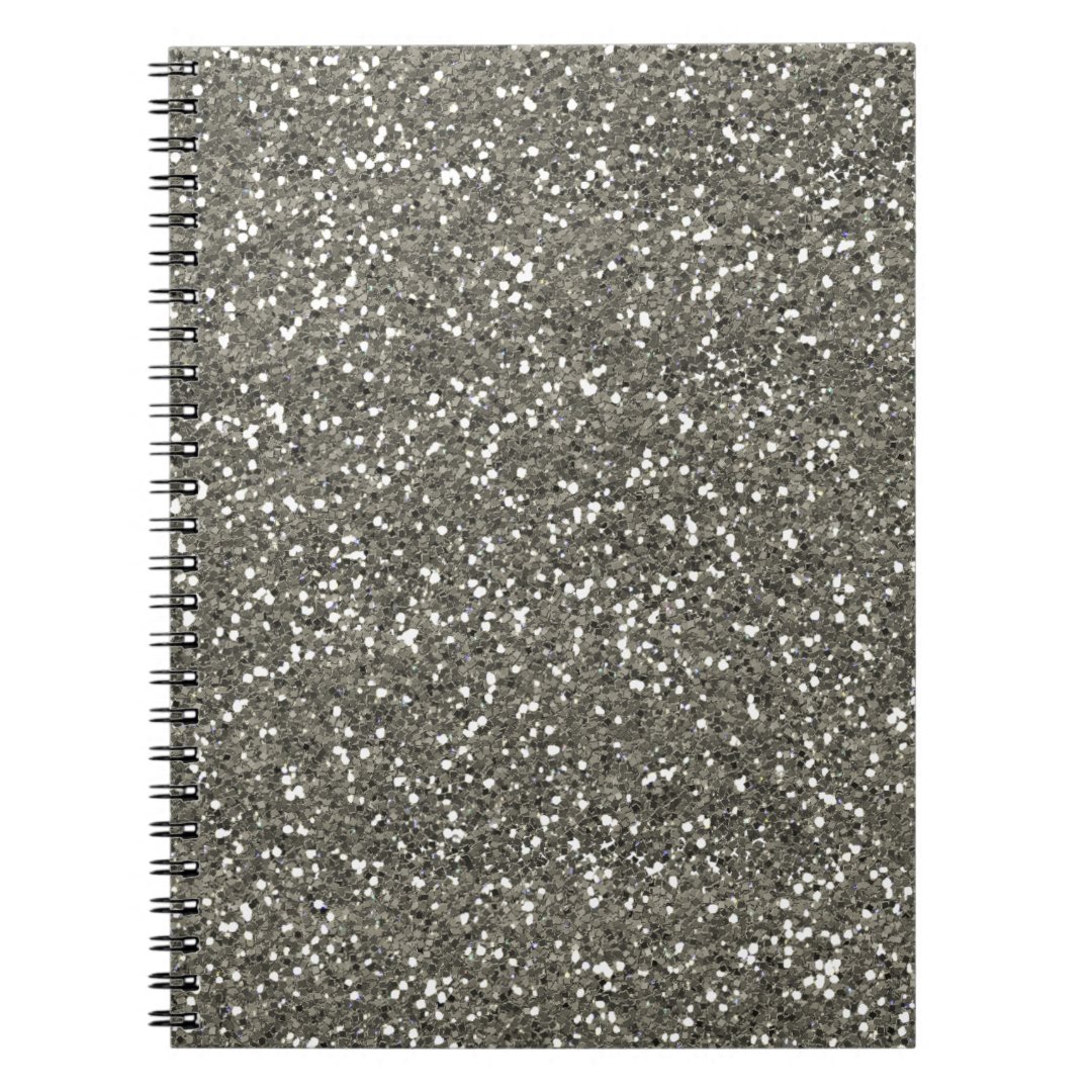 Stylish Silver Glitter Notebook | Zazzle