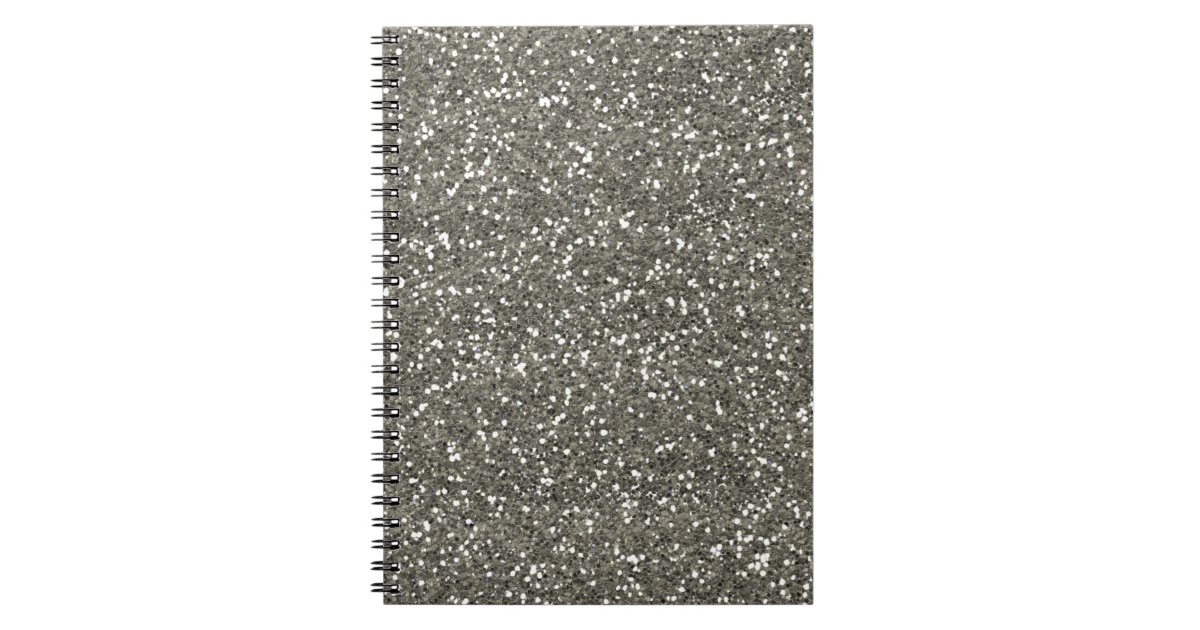 Stylish Silver Glitter Notebook | Zazzle
