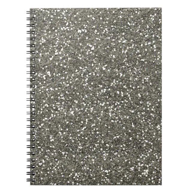 Stylish Silver Glitter Notebook | Zazzle