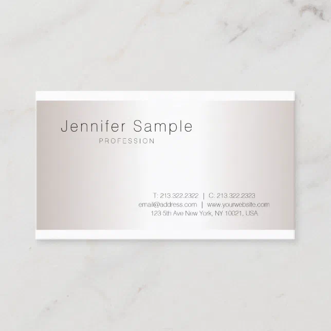 Stylish Silver Modern Simple Plain Professional Business Card | Zazzle