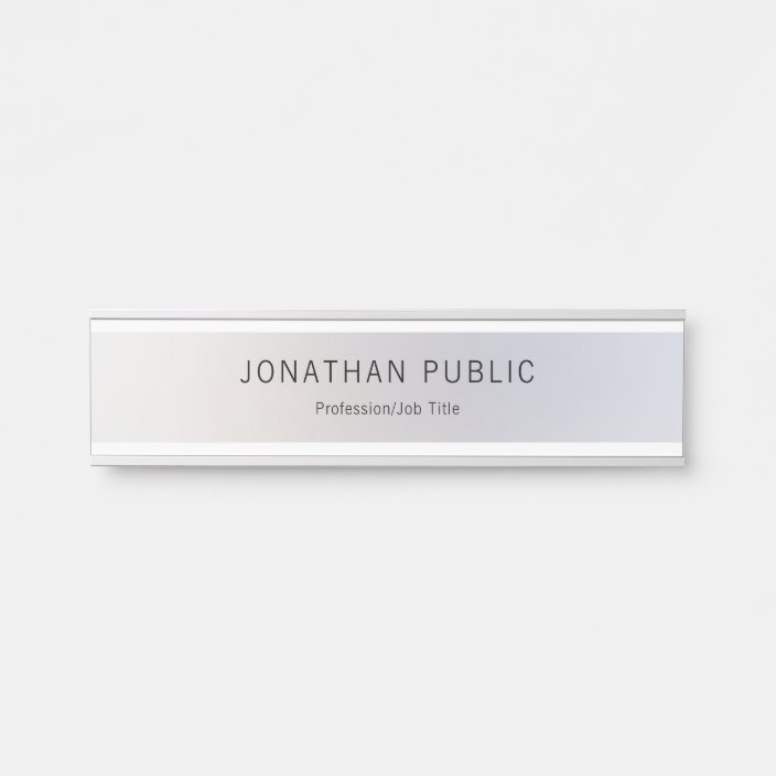 Stylish Silver Template Elegant Professional Door Sign | Zazzle.com