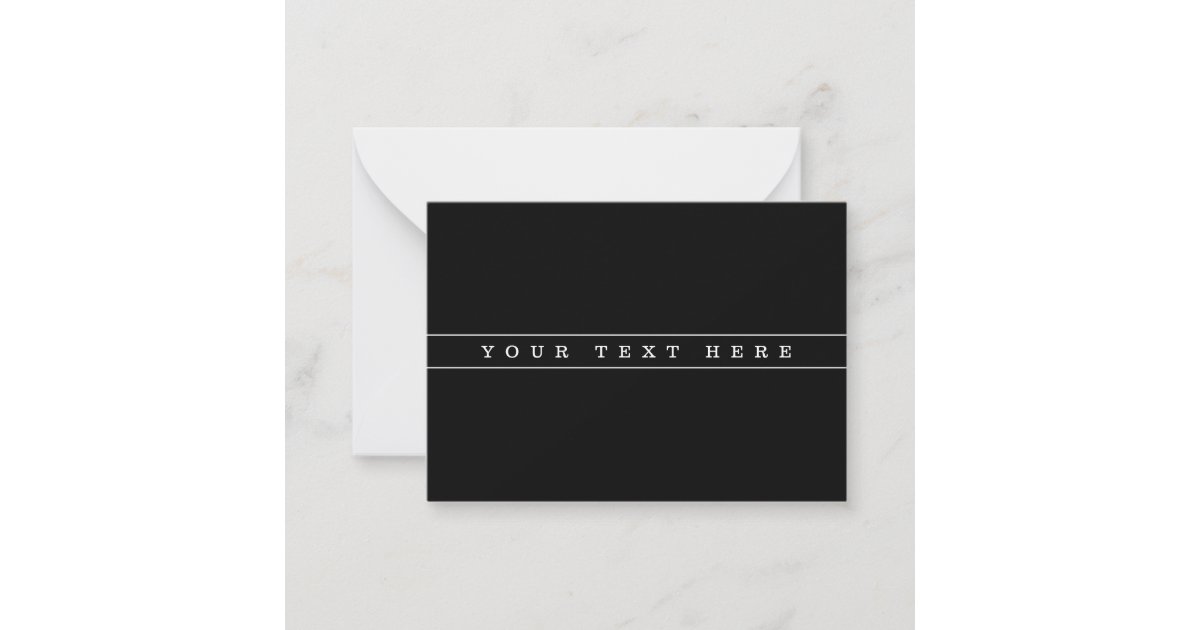 Stylish Simple Text & Thin Stripes Note Card | Zazzle