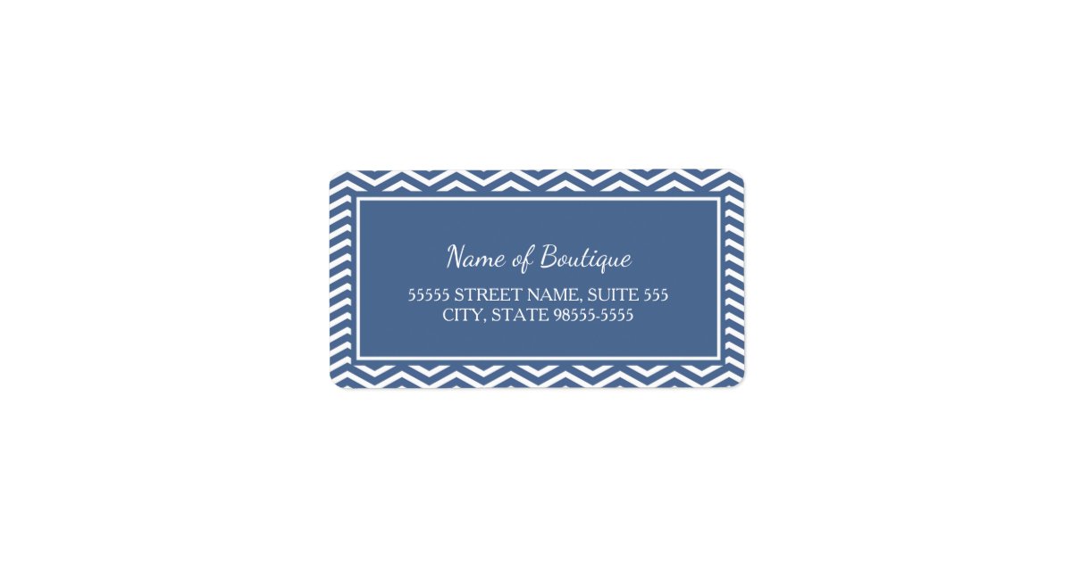 Stylish Slate Blue Chevrons Label | Zazzle