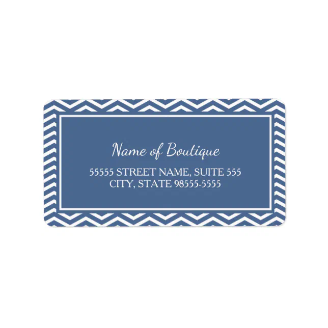 Stylish Slate Blue Chevrons Label | Zazzle