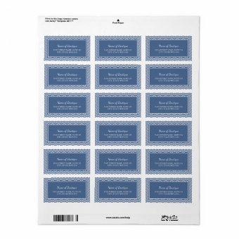 Stylish Slate Blue Chevrons Label | Zazzle