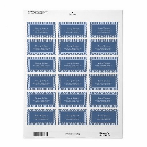 Stylish Slate Blue Chevrons Label | Zazzle