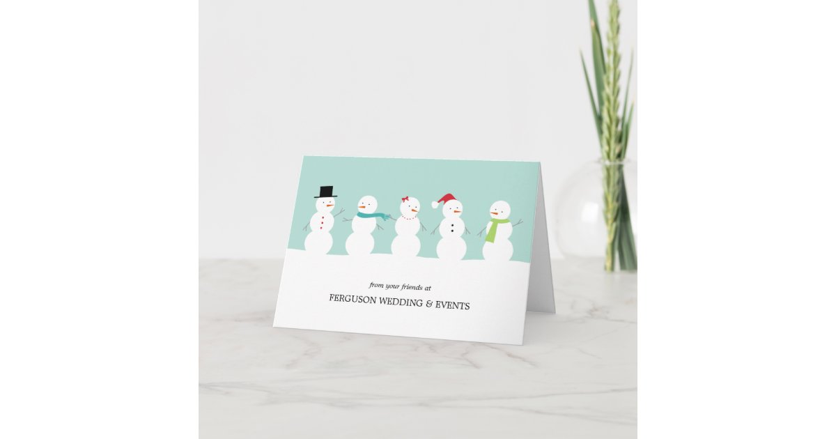 Stylish Snowmen Business/Corporate Holiday Card | Zazzle