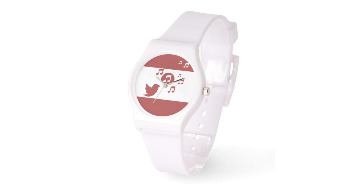 Stylish Songbird Red and White Watch | Zazzle
