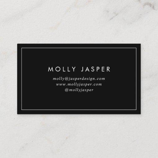 Stylish Sophisticated Modern Minimal Simple Black Business Card | Zazzle