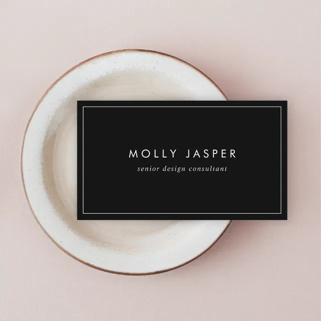 Stylish Sophisticated Modern Minimal Simple Black Business Card | Zazzle