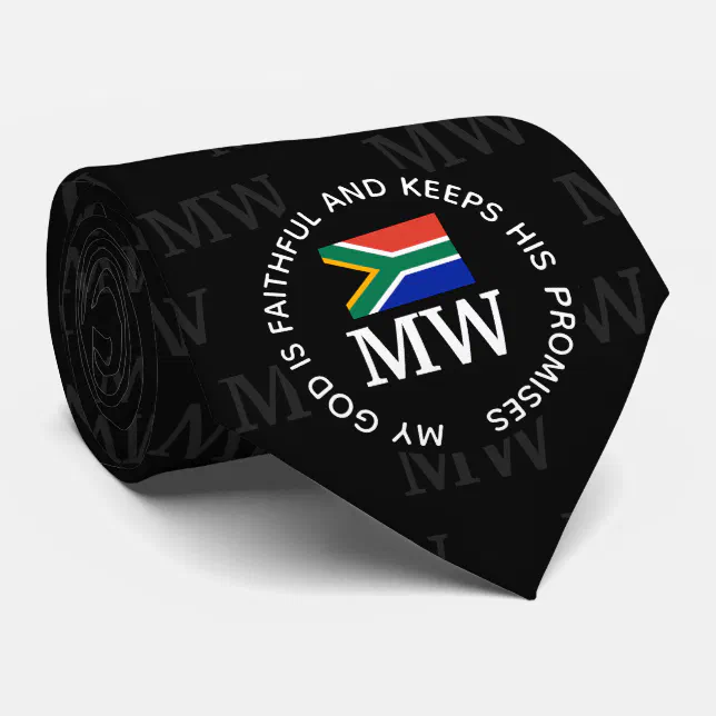 Stylish SOUTH AFRICA Monogram Neck Tie | Zazzle