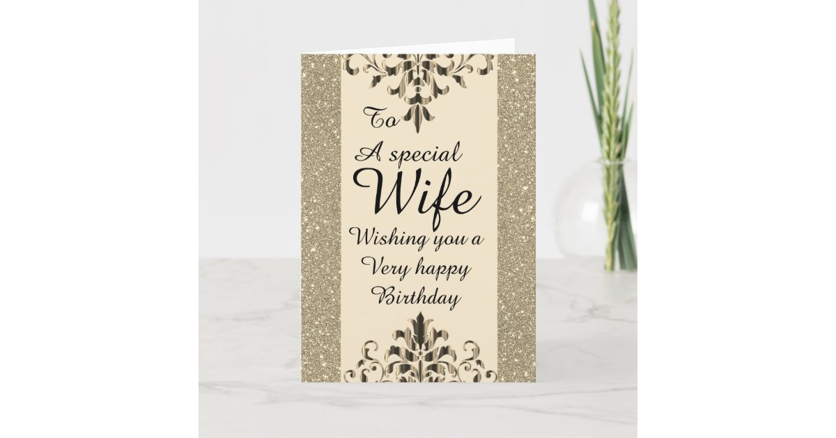Stylish special wife Birthday card | Zazzle